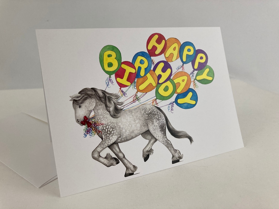 Percheron Draft Horse Happy Birthday Card - Etsy
