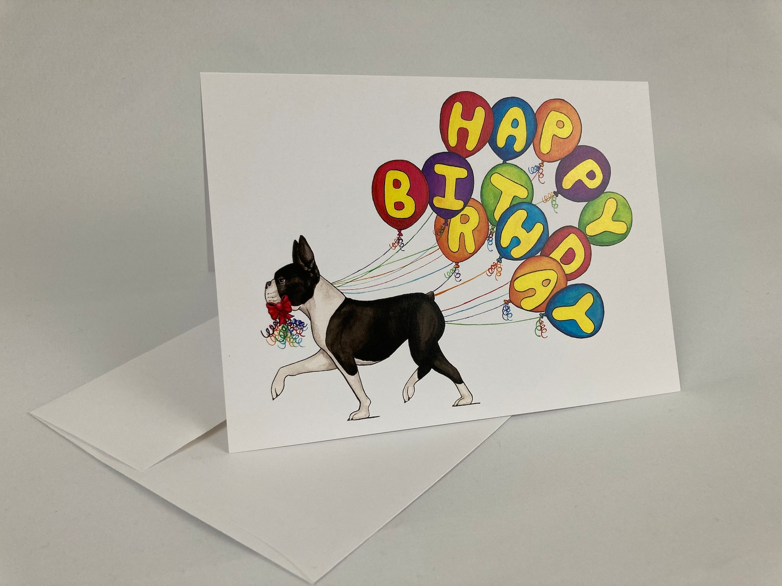 Boston Terrier Happy Birthday Card - Etsy