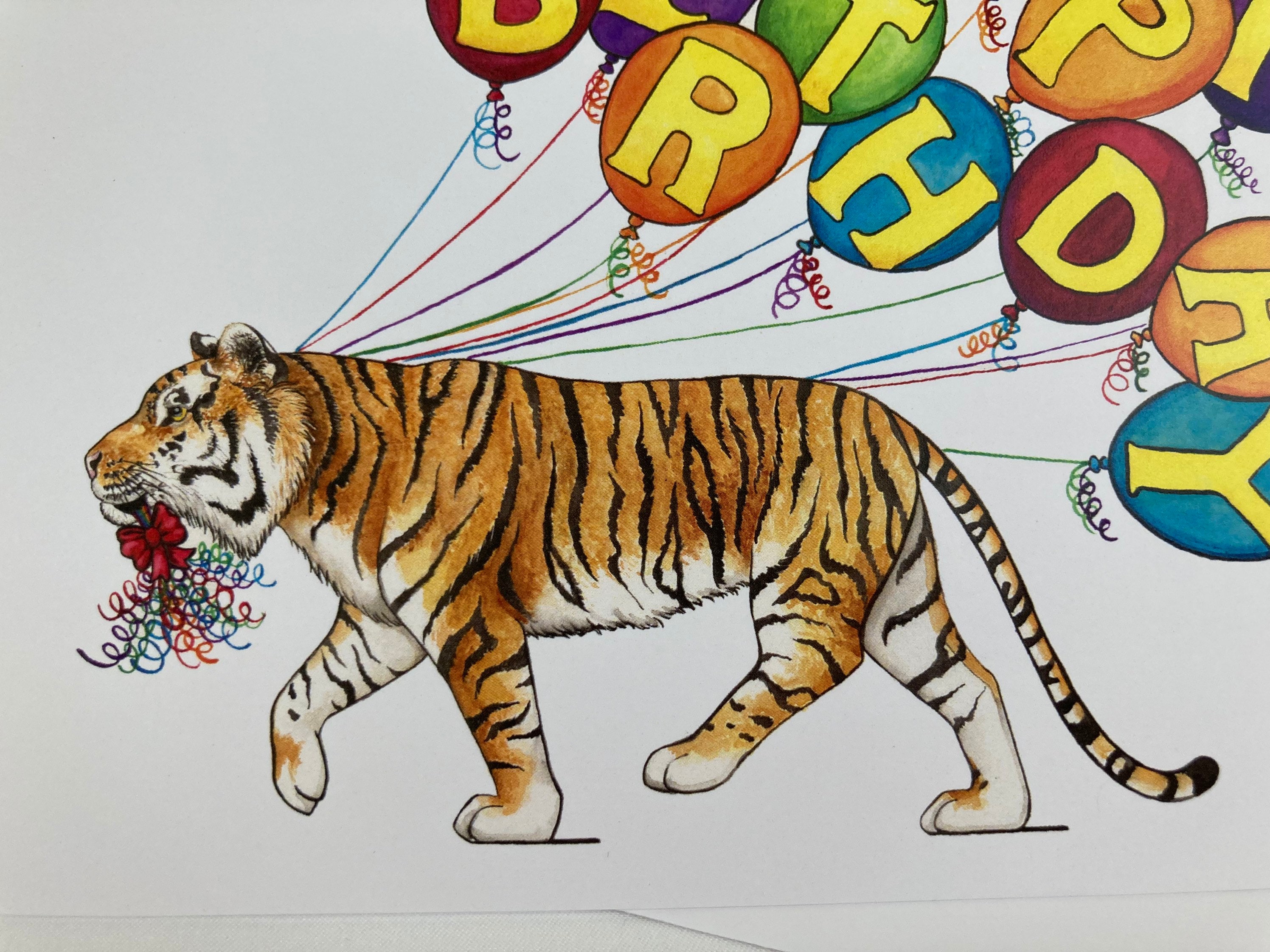 Tiger Happy Birthday Card - Etsy