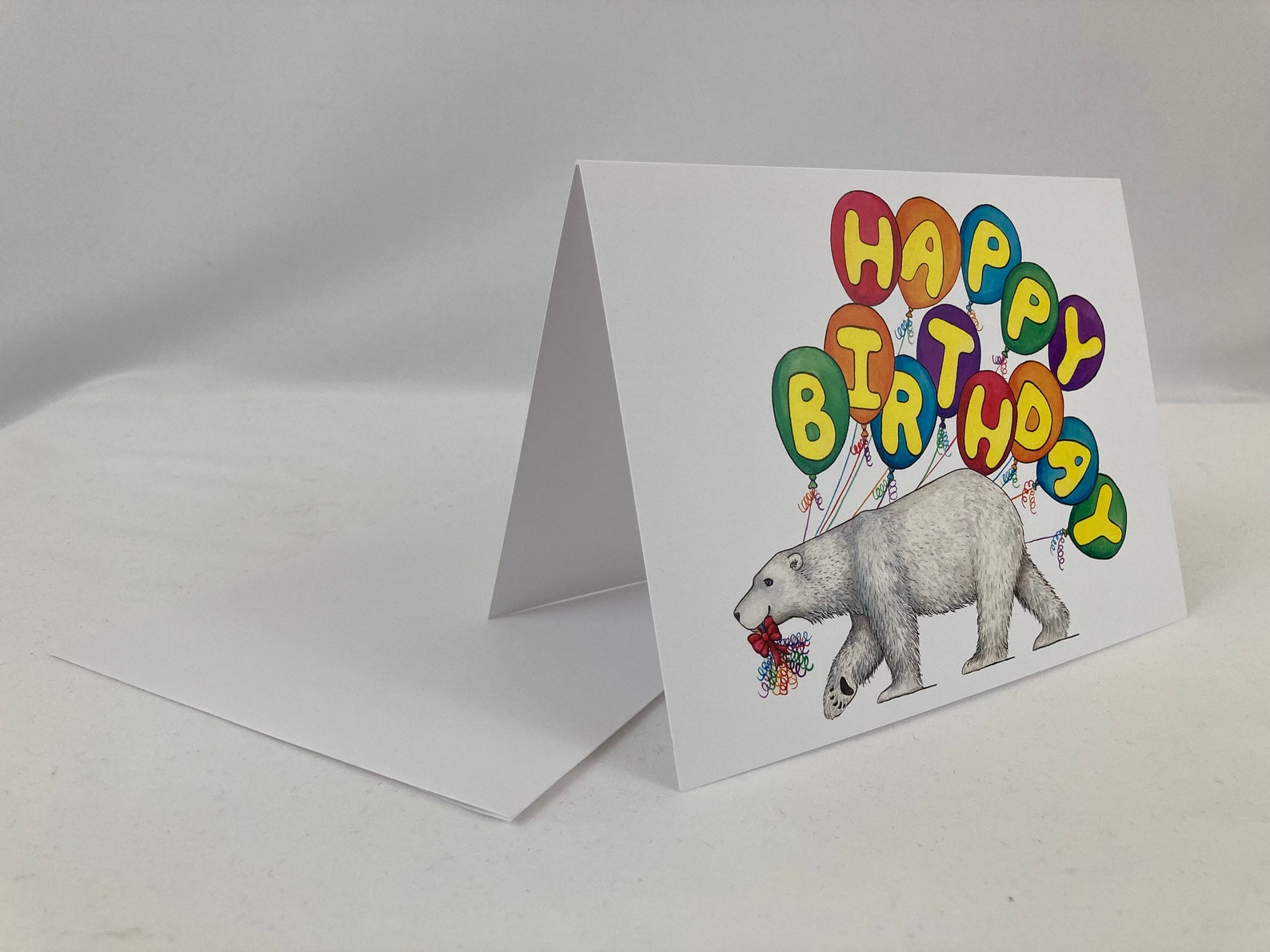 Polar Bear Happy Birthday Card - Etsy