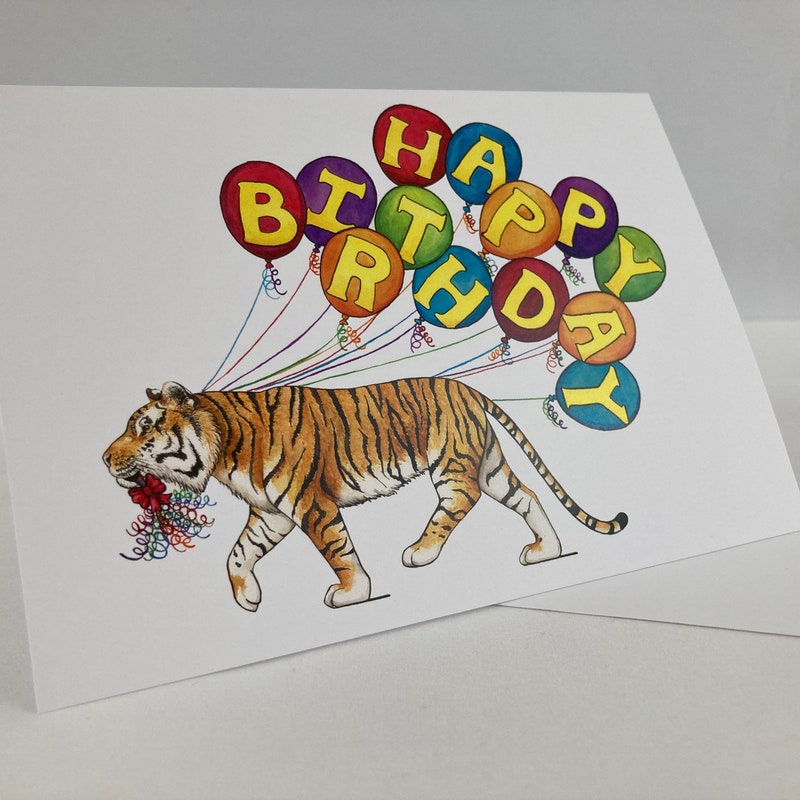 Tiger Happy Birthday Cards - Etsy