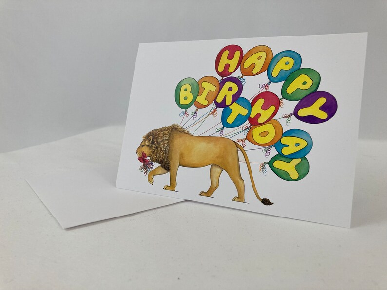 Lion Happy Birthday Card - Etsy