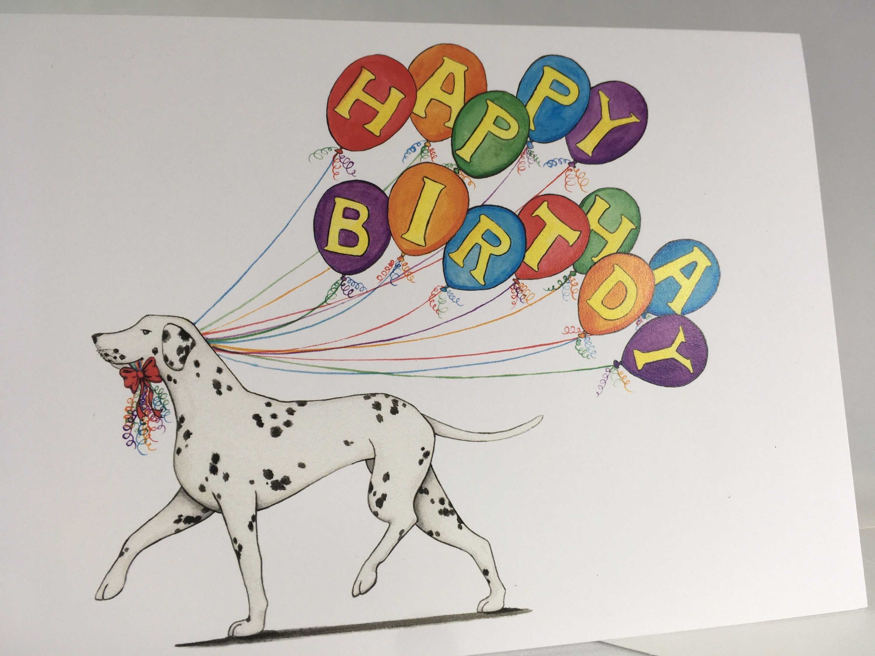Dalmatian Happy Birthday Card - Etsy