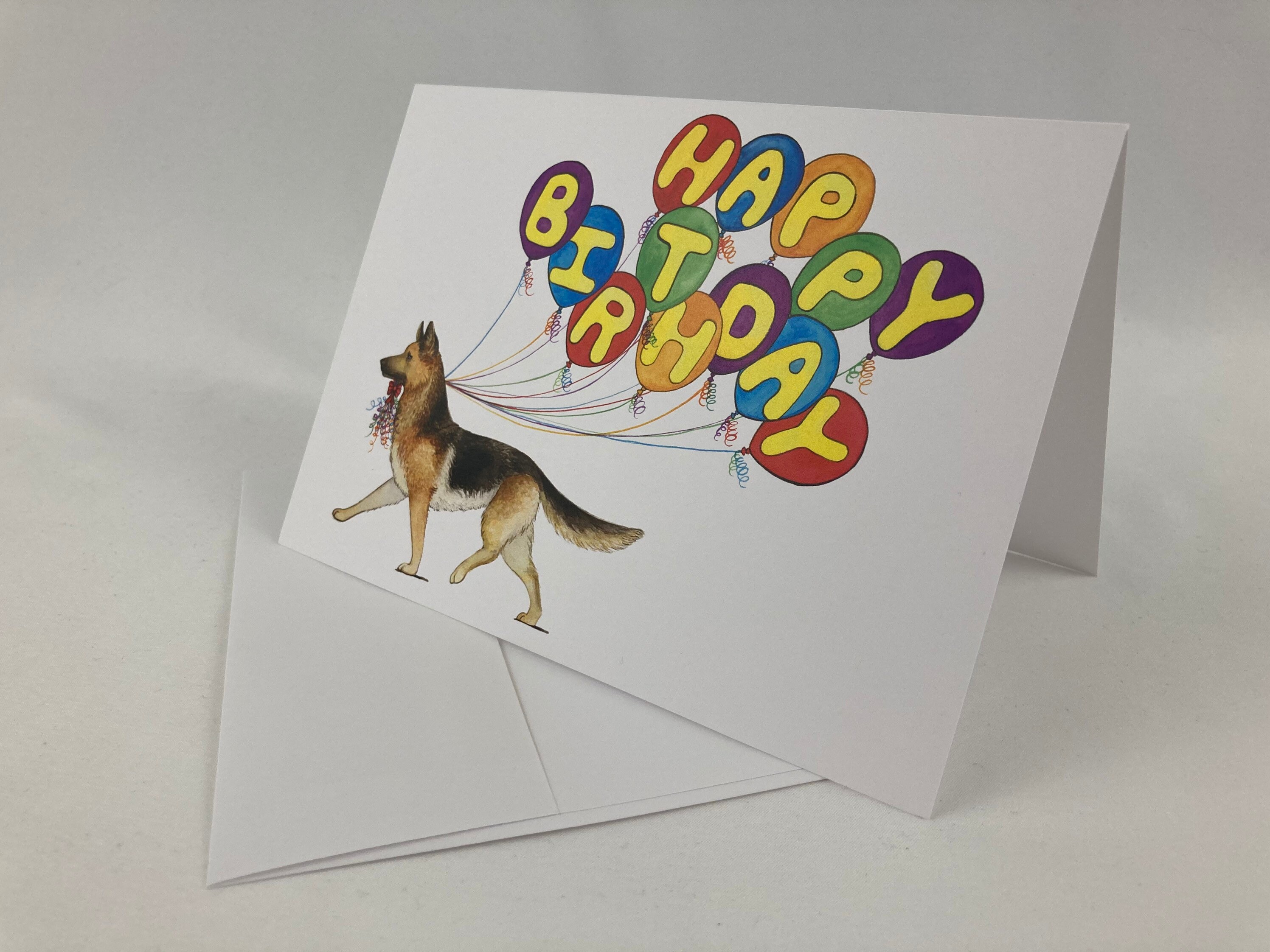 German Shepherd Happy Birthday Card | Etsy