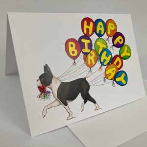 Boston Terrier Happy Birthday Card - Etsy