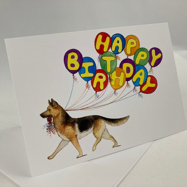 German Shepherd Birthday Card - Etsy