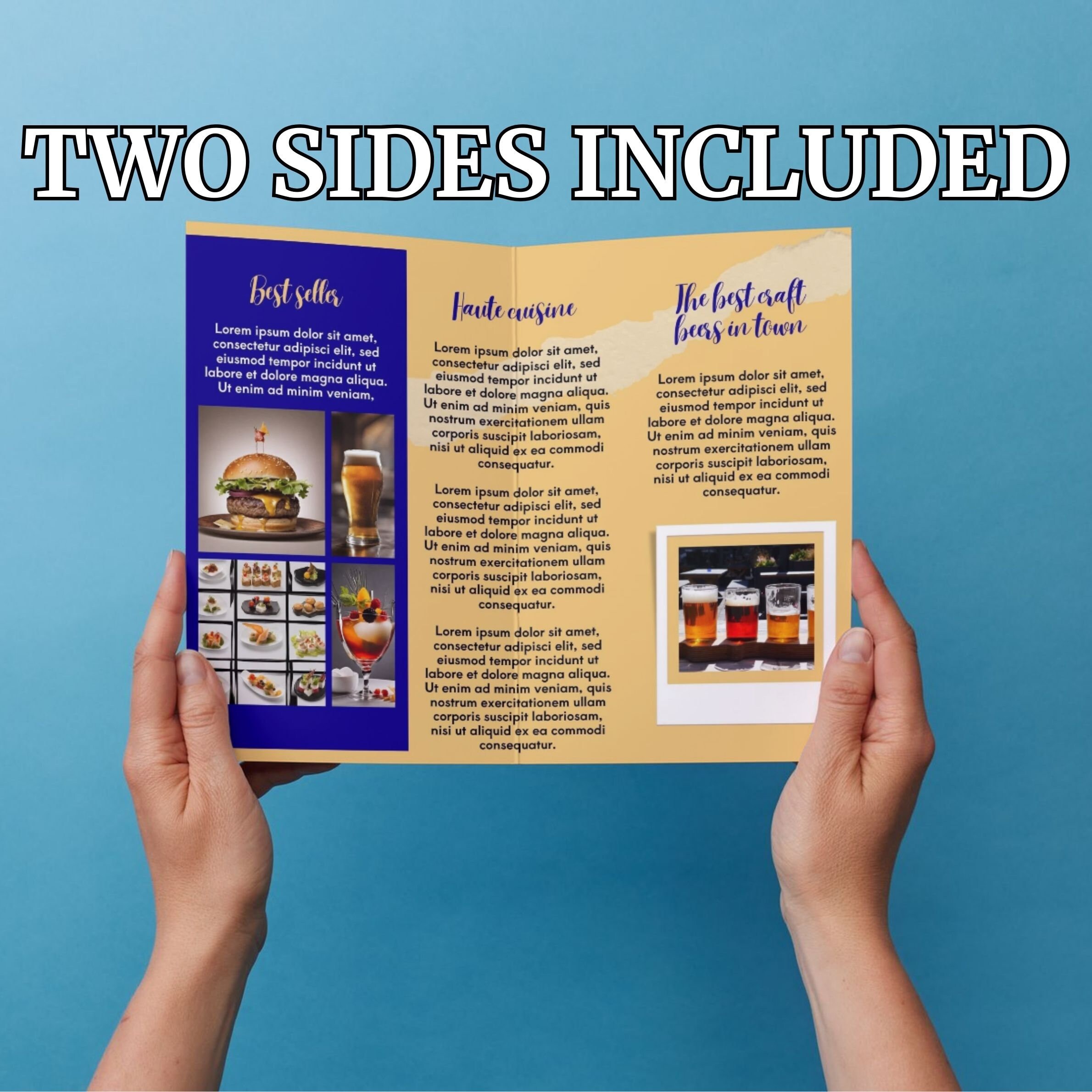 Restaurant Trifold Brochure Canva Template, Food and Drink Menu Design ...
