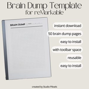 Brain Dump Template for Remarkable, Eink Brain Dump Template ...