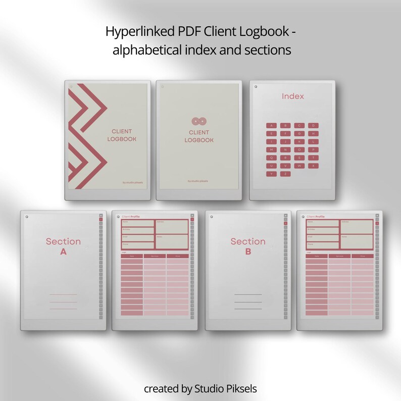 Client Record Book for Remarkable Paper Pro, Client Tracker, Client ...
