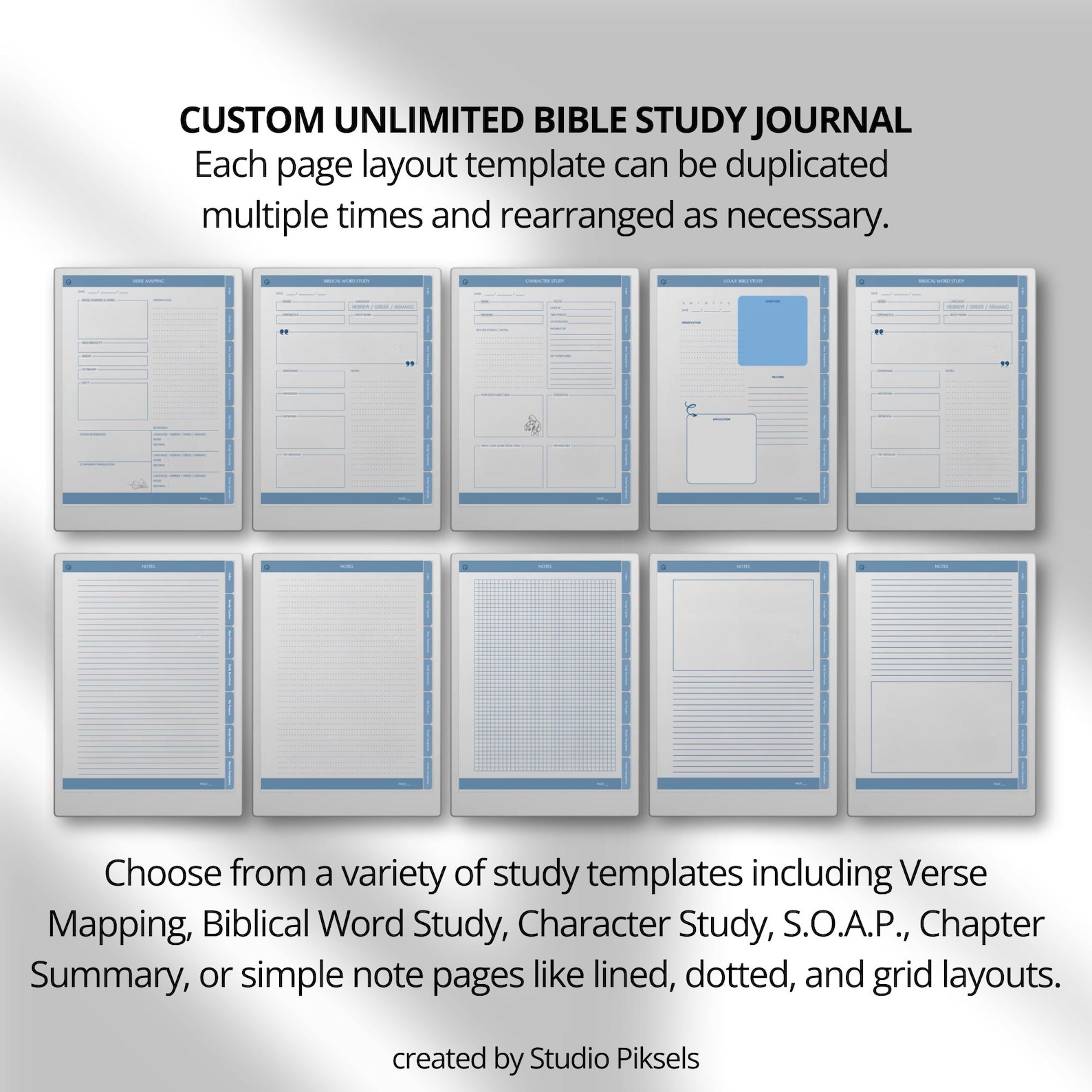 Bible Journal for Remarkable Paper Pro, DIY Bible Study Template, Bible ...