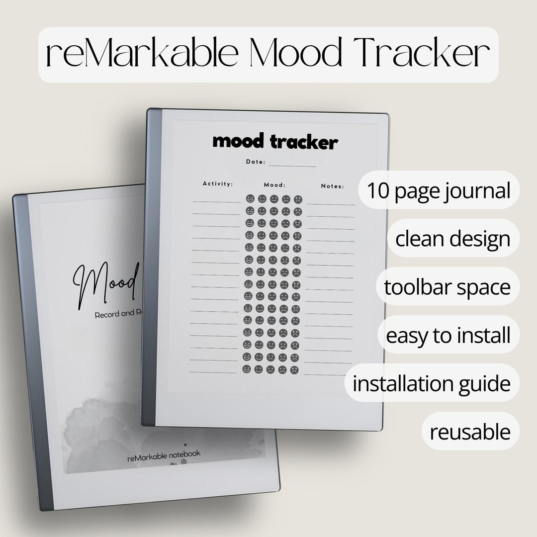 Mood Tracker Book for Remarkable, Eink Yearly Mood Tracker Template ...