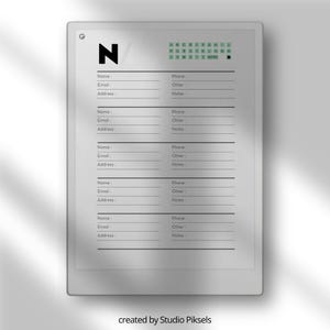 Address Book for Remarkable Paper Pro, Hyperlinked Digital Address Book ...