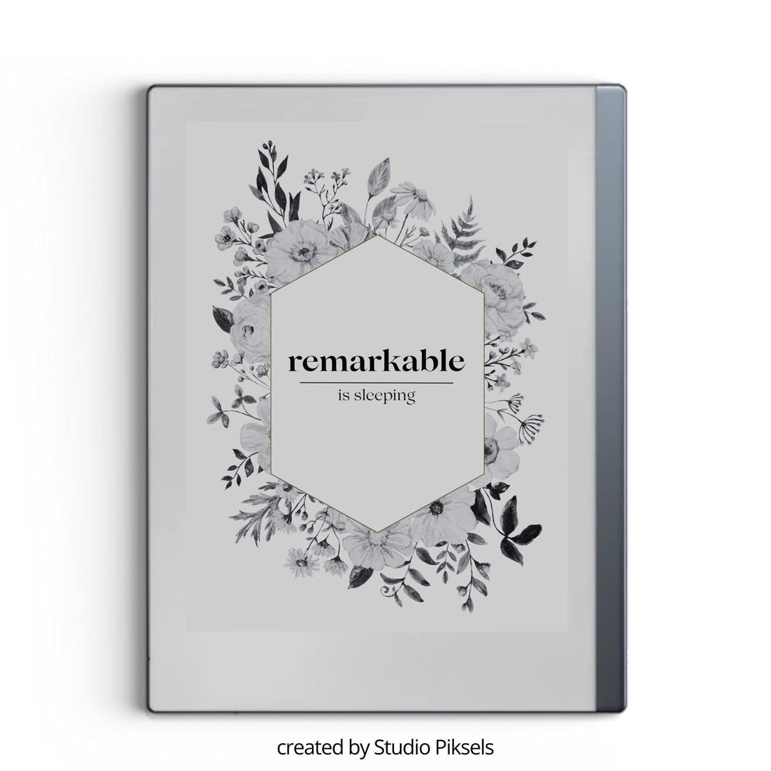Sleep Screen for Remarkable With Botanical Design, Cover for Remarkable ...