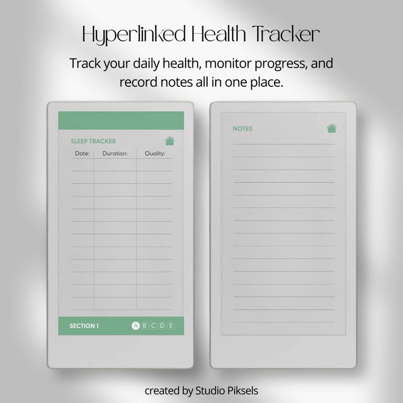 Health Tracker for Remarkable Paper Pro Move – Wellness Journal & Self ...