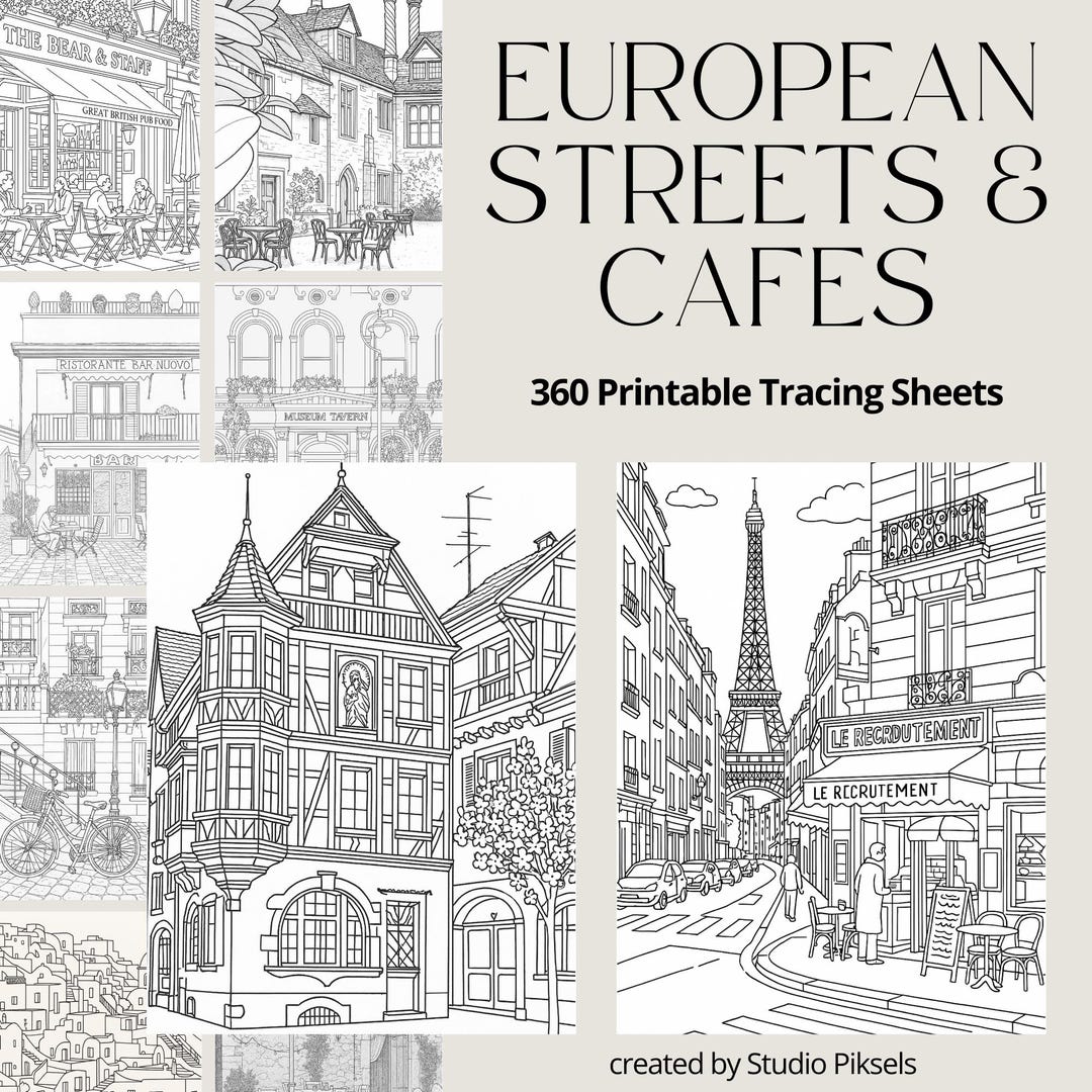 Europe Travel Tracing Book Bundle, Paris Tracing Pages, France Tracing ...