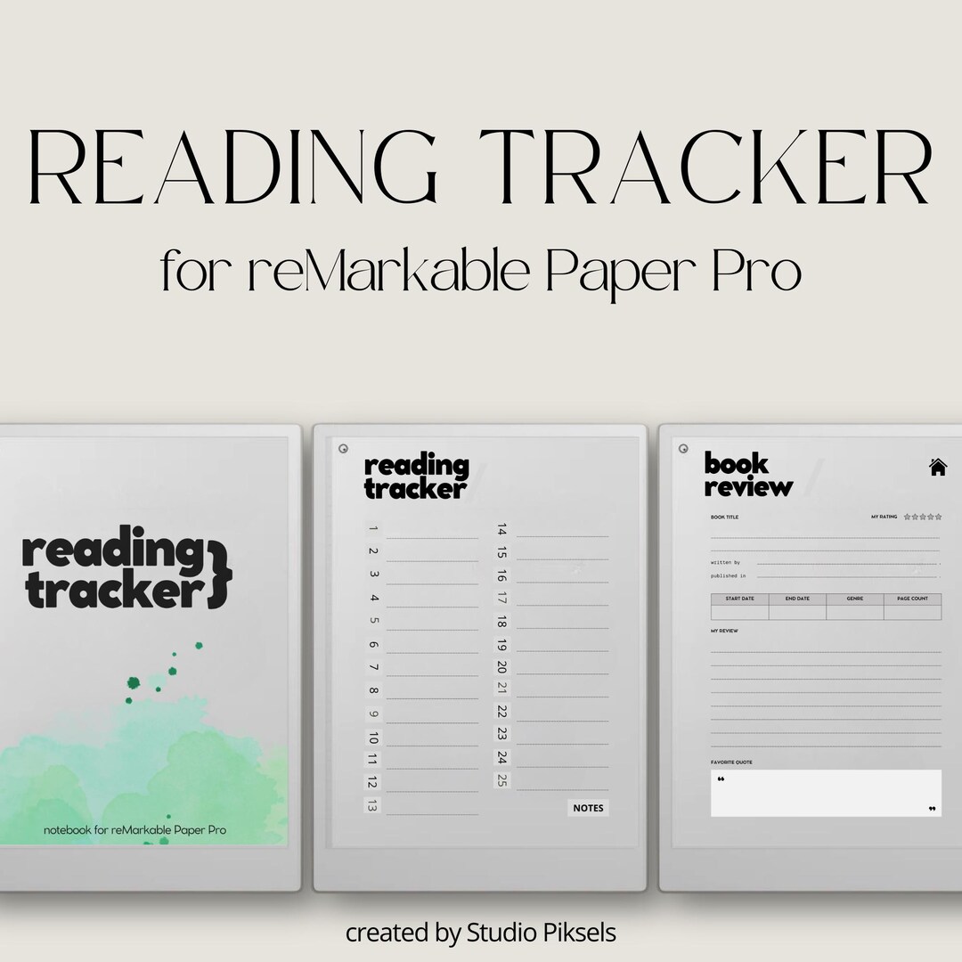 Hyperlinked Reading Tracker for Remarkable Paper Pro, Reading Tracker ...