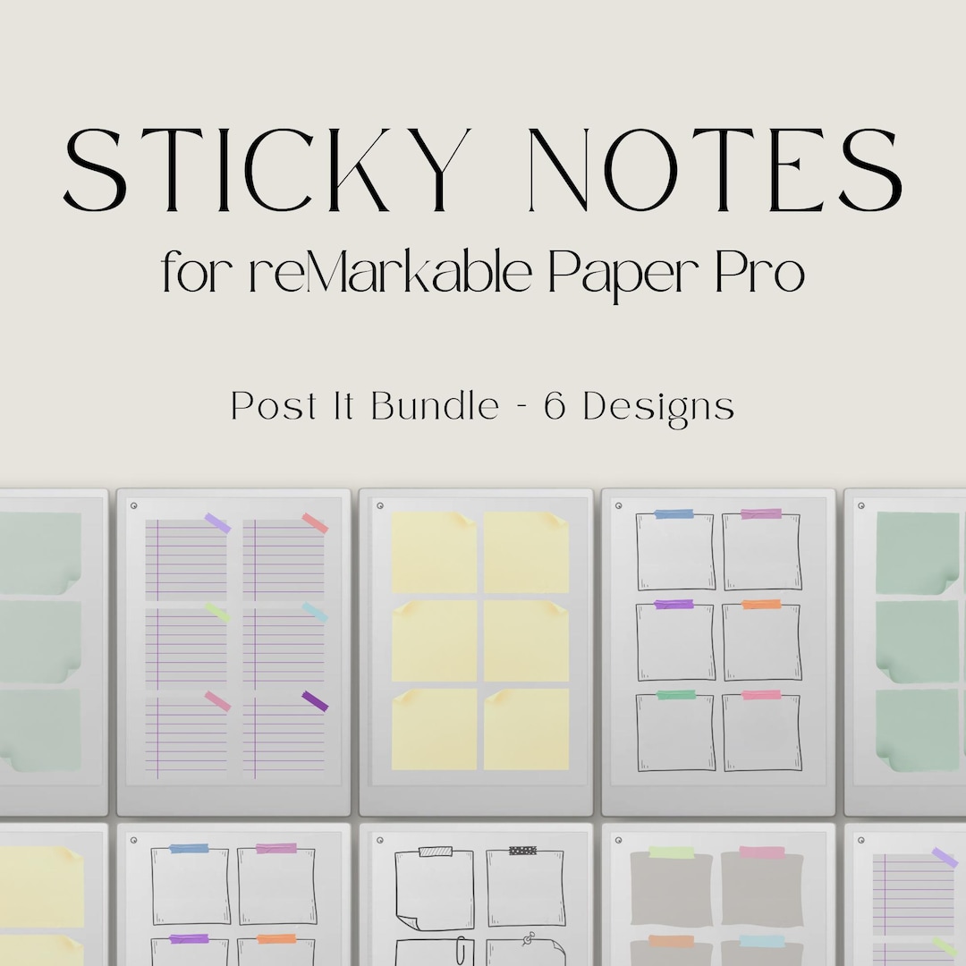 Sticky Notes Bundle for Remarkable Paper Pro, Templates for Remarkable ...