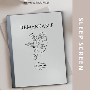 Sleep Screen for Remarkable With Line Art Design, Cover for Remarkable ...