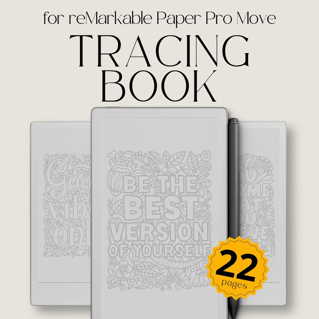 Calming Patterns and Quotes Tracing Book for Remarkable Paper Pro Move ...