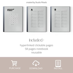 Password Tracker for Remarkable, Eink Password Manager, Hyperlinked ...