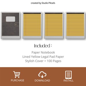 Legal Pad Paper Notebook for Remarkable Paper Pro, Yellow Notebook ...