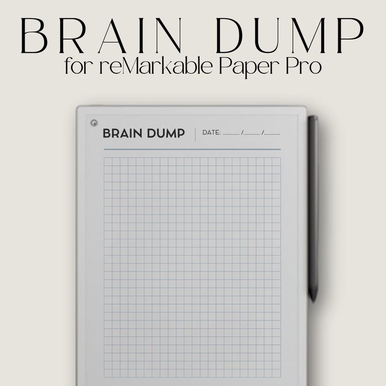 Brain Dump Template for Remarkable Paper Pro, Eink Brain Dump Template ...