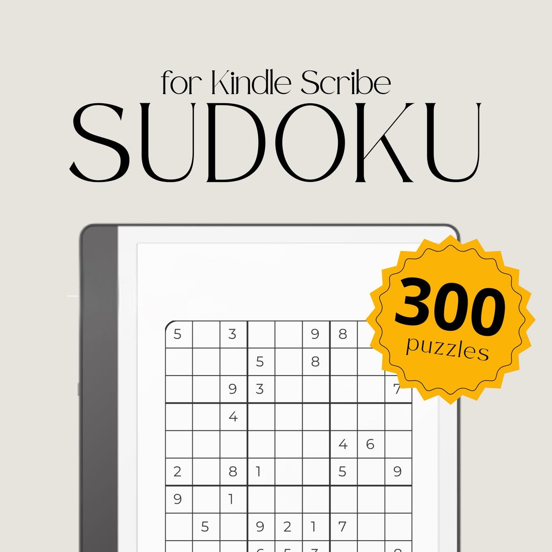 Sudoku Puzzle Book Bundle for Kindle Scribe, Eink Adult Puzzle Book ...