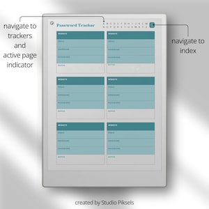 Password Tracker for Remarkable Paper Pro, Password Manager, Password ...