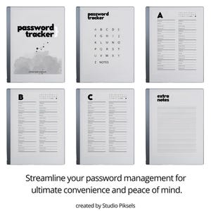 Password Tracker for Remarkable, Eink Password Manager, Hyperlinked ...