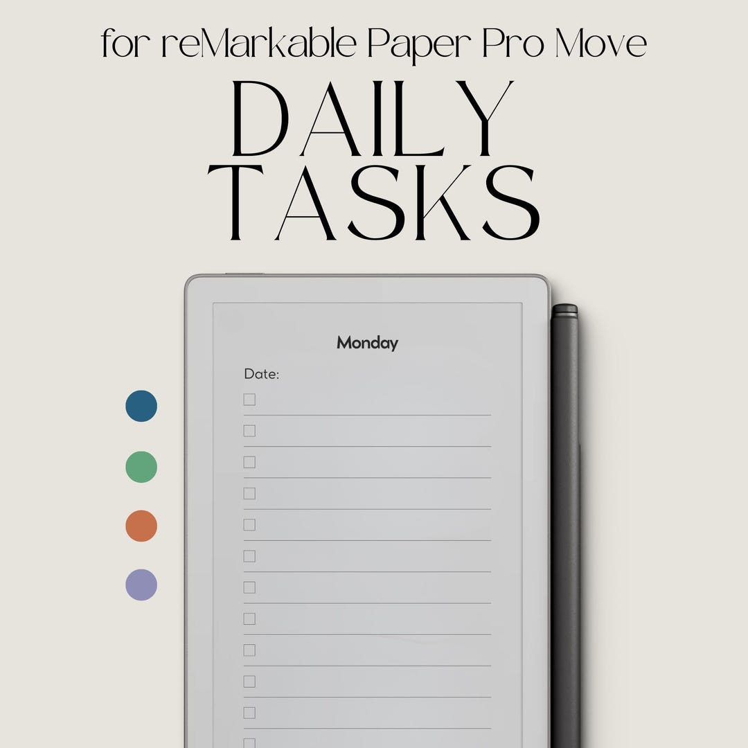Task Planners for Remarkable Paper Pro Move: to Do List Templates, Task ...