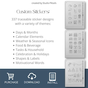 Custom Stickers for Remarkable, Traceable Visuals + Shapes for ...