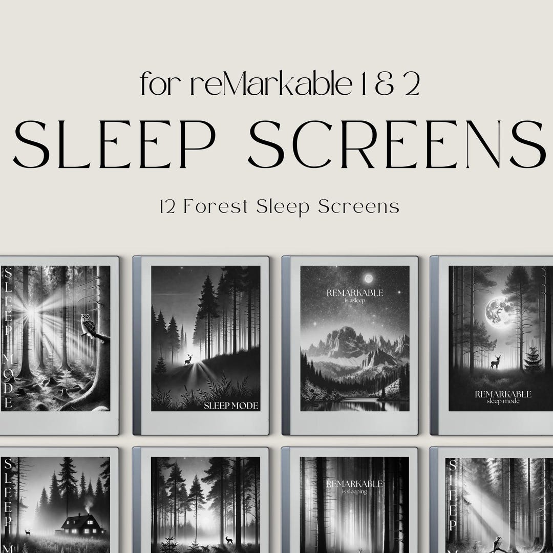 Sleep Screen Bundle for Remarkable 2 & 1 With Forest Scenes, Cover for ...