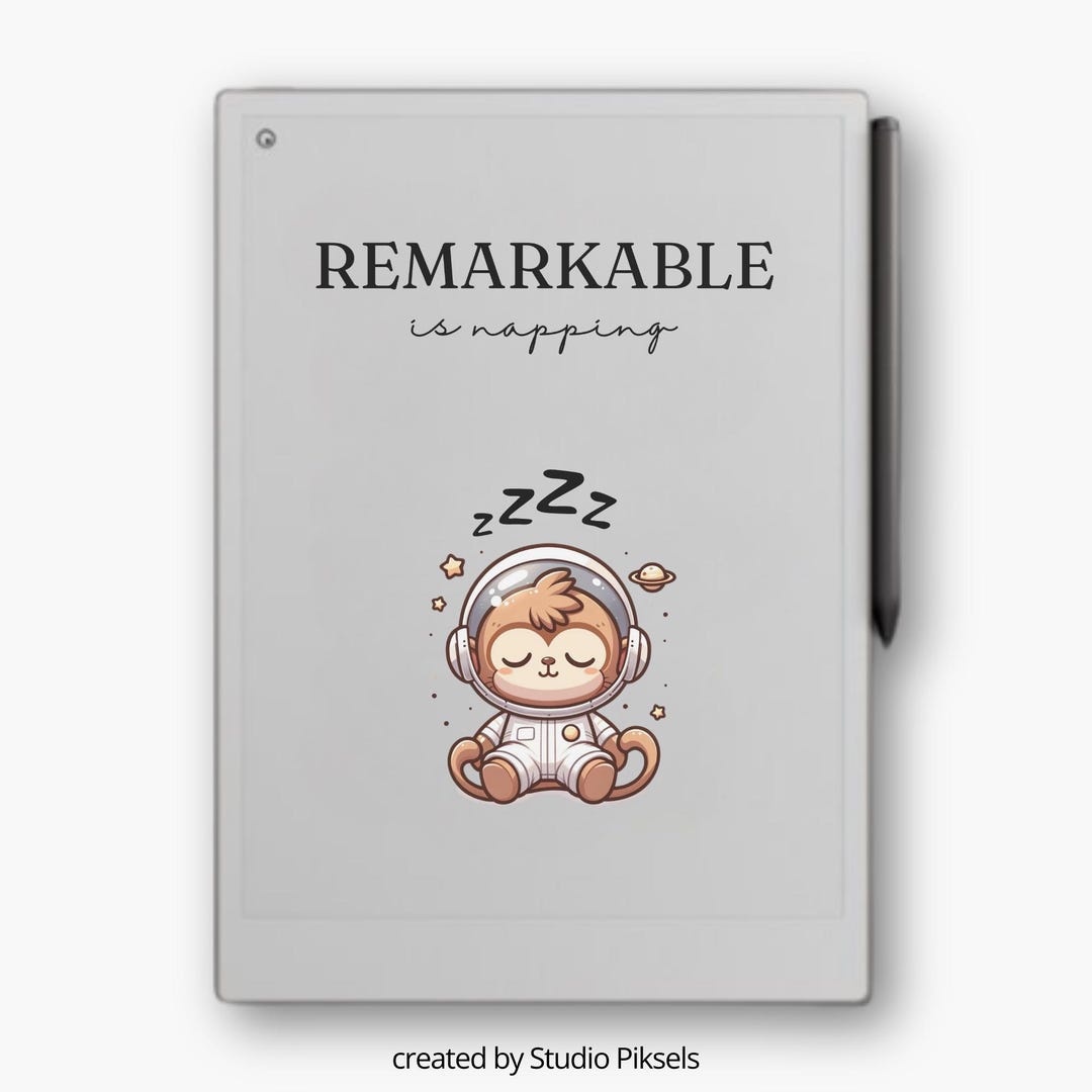 Sleep Screen for Remarkable Paper Pro With Space Monkey, Cover for ...