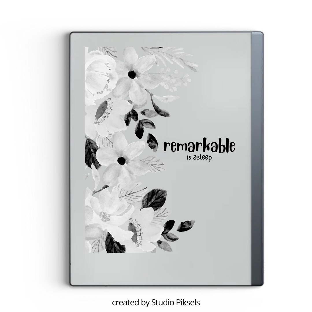 Sleep Screen for Remarkable With Botanical Design, Cover for Remarkable ...