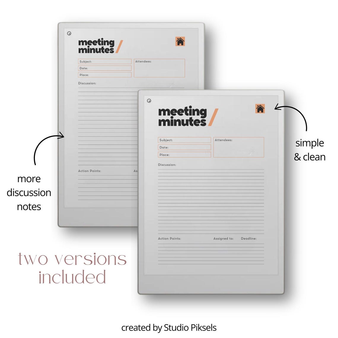 Hyperlinked Meeting Minutes Notebook for Remarkable Paper Pro, Meeting ...