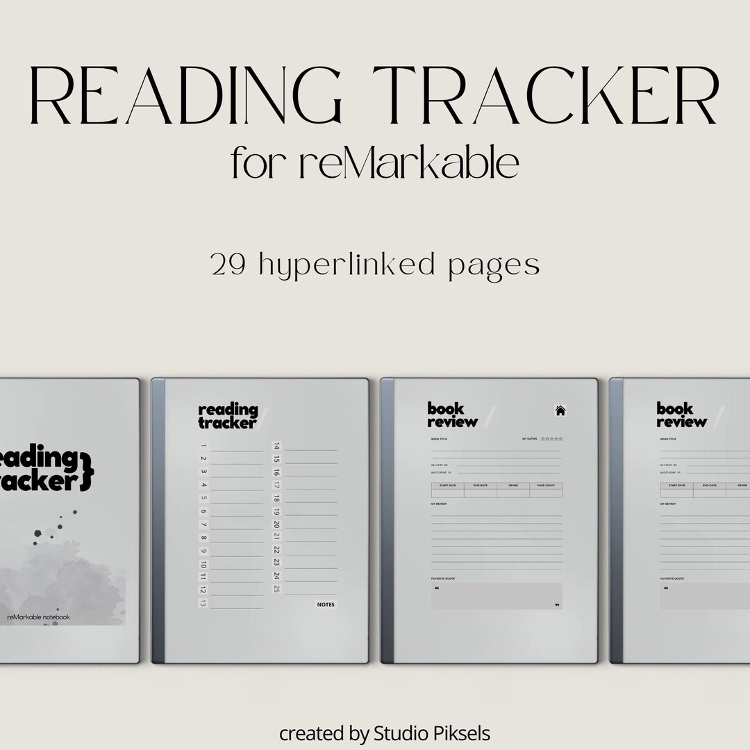 Hyperlinked Reading Tracker for Remarkable, Reading Tracker Notebook ...