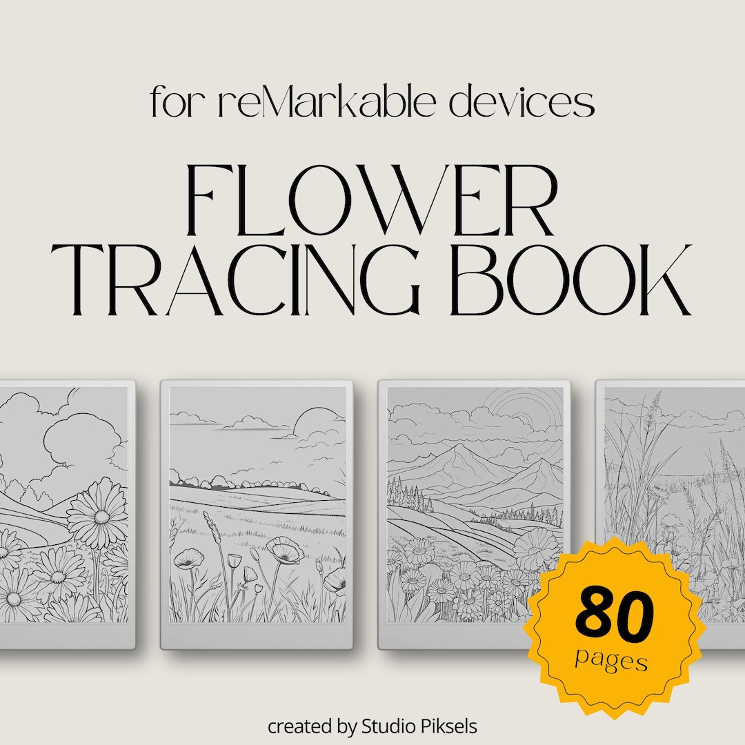 Nature Tracing Book for Remarkable Paper Pro, Eink Adult Tracing Book ...
