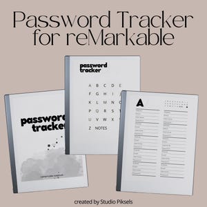 Password Tracker for Remarkable, Eink Password Manager, Hyperlinked ...