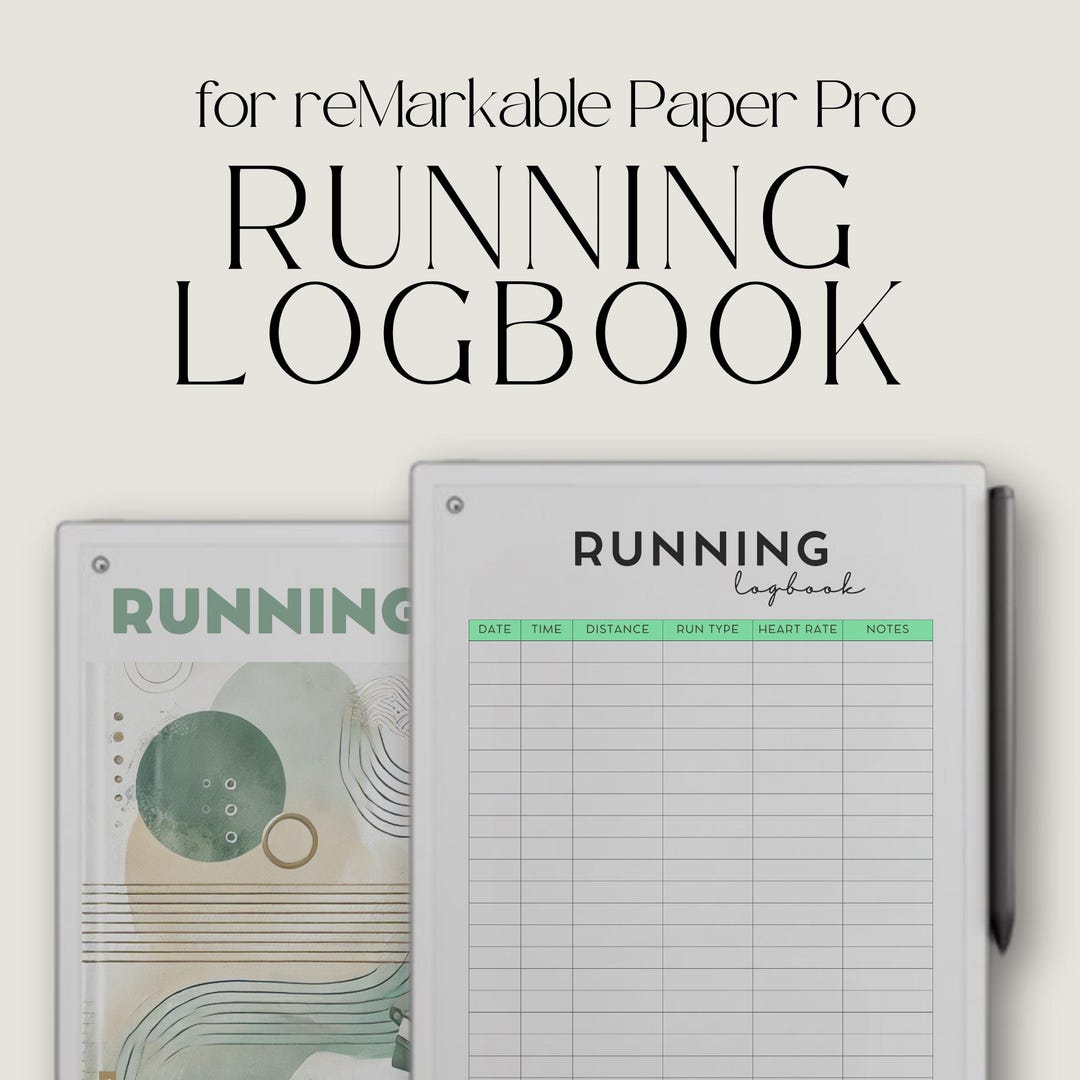 Running Planner for Remarkable Paper Pro, Fitness Planner, Running ...