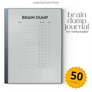 Brain Dump Template for Remarkable, Eink Brain Dump Template ...