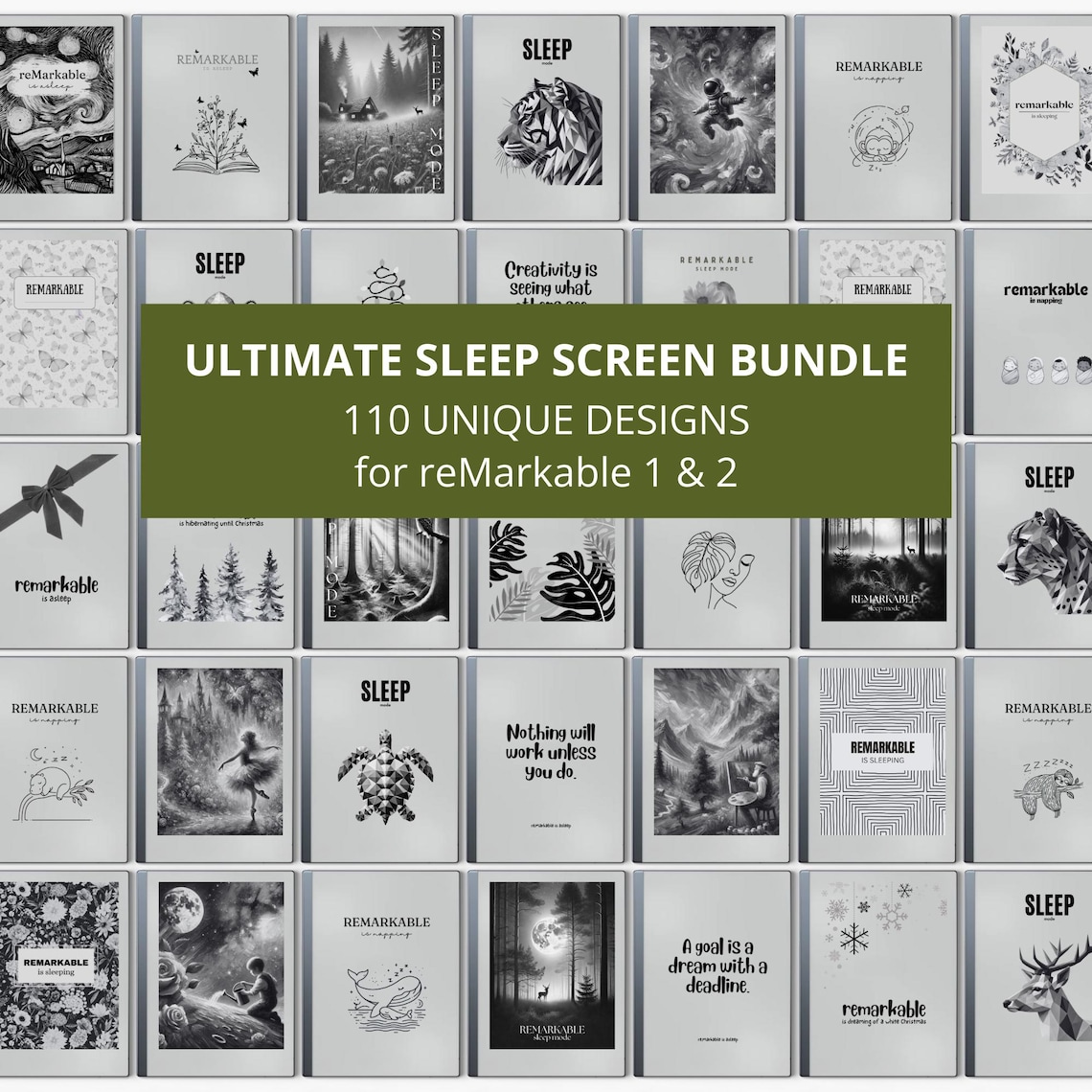 Ultimate Sleep Screen Bundle for Remarkable 2 & 1 With 110 Designs ...