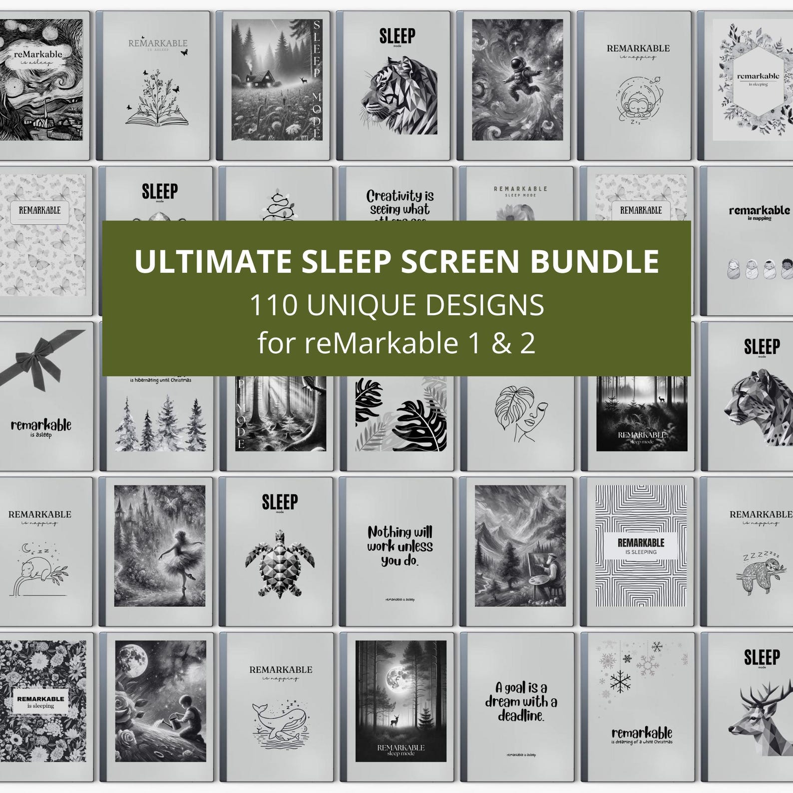 Ultimate Sleep Screen Bundle for Remarkable 2 & 1 With 110 Designs ...