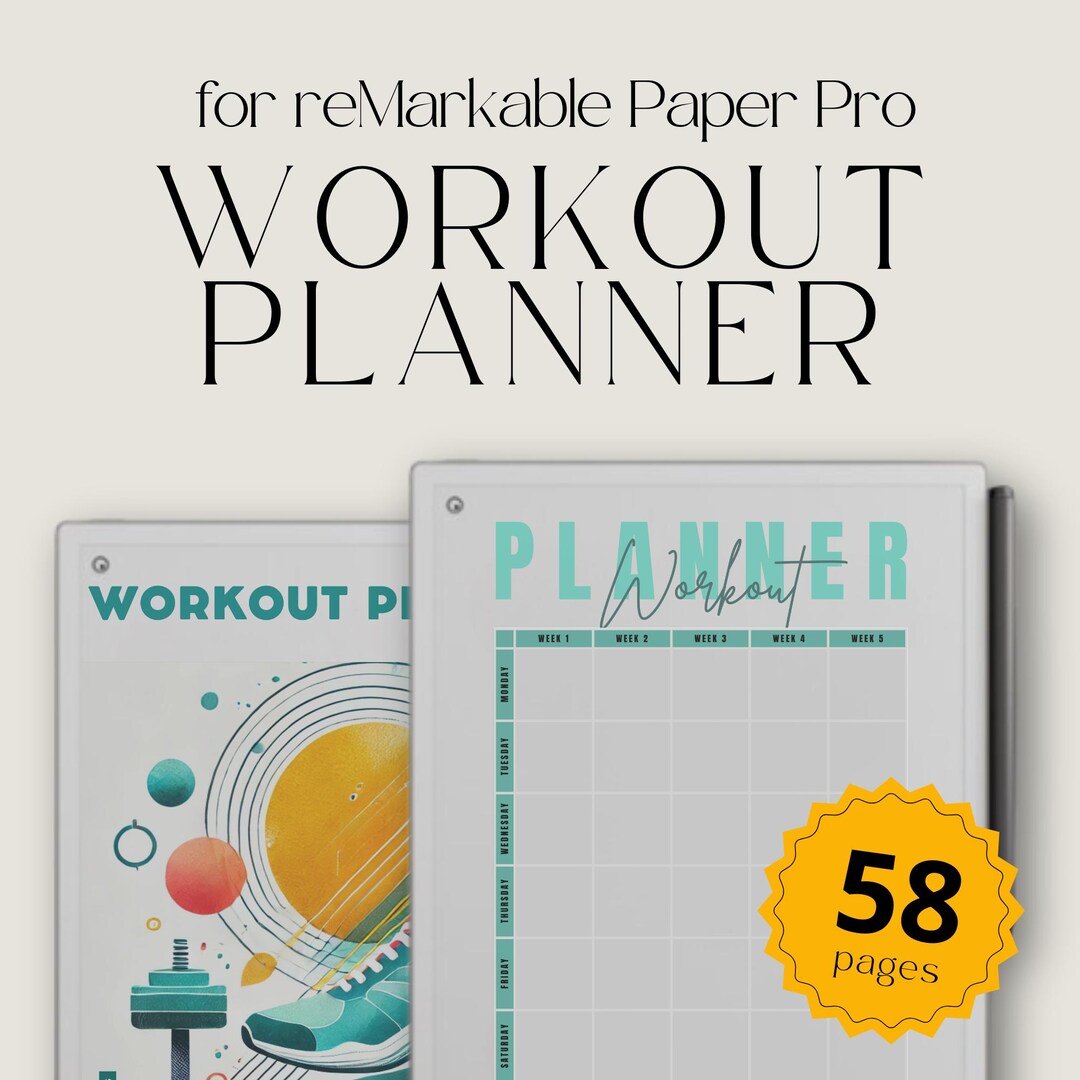 Fitness Planner for Remarkable Paper Pro, Eink Fitness Tracker, Digital ...