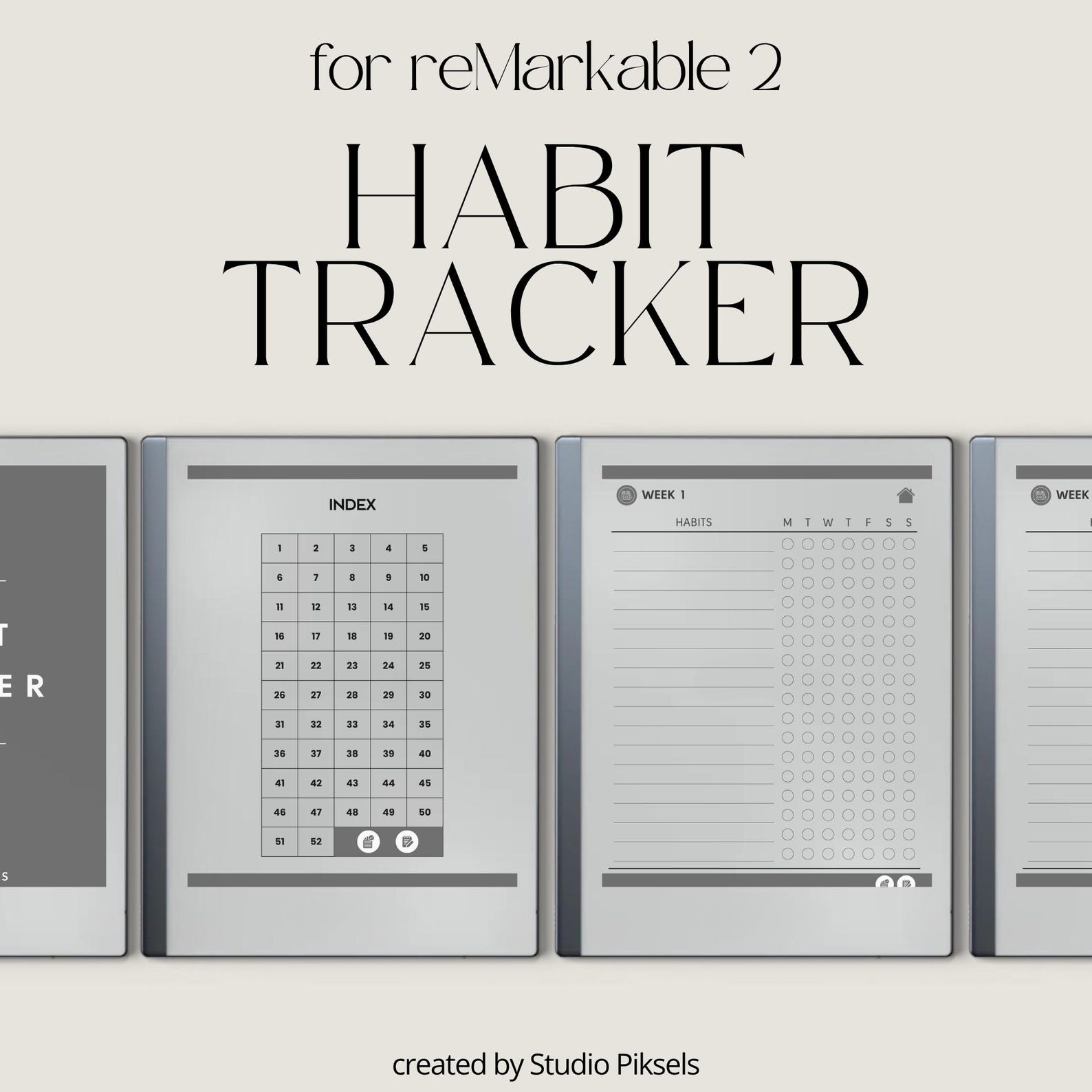 Habit Tracker for Remarkable: 52-week Habit Planning Notebook With ...