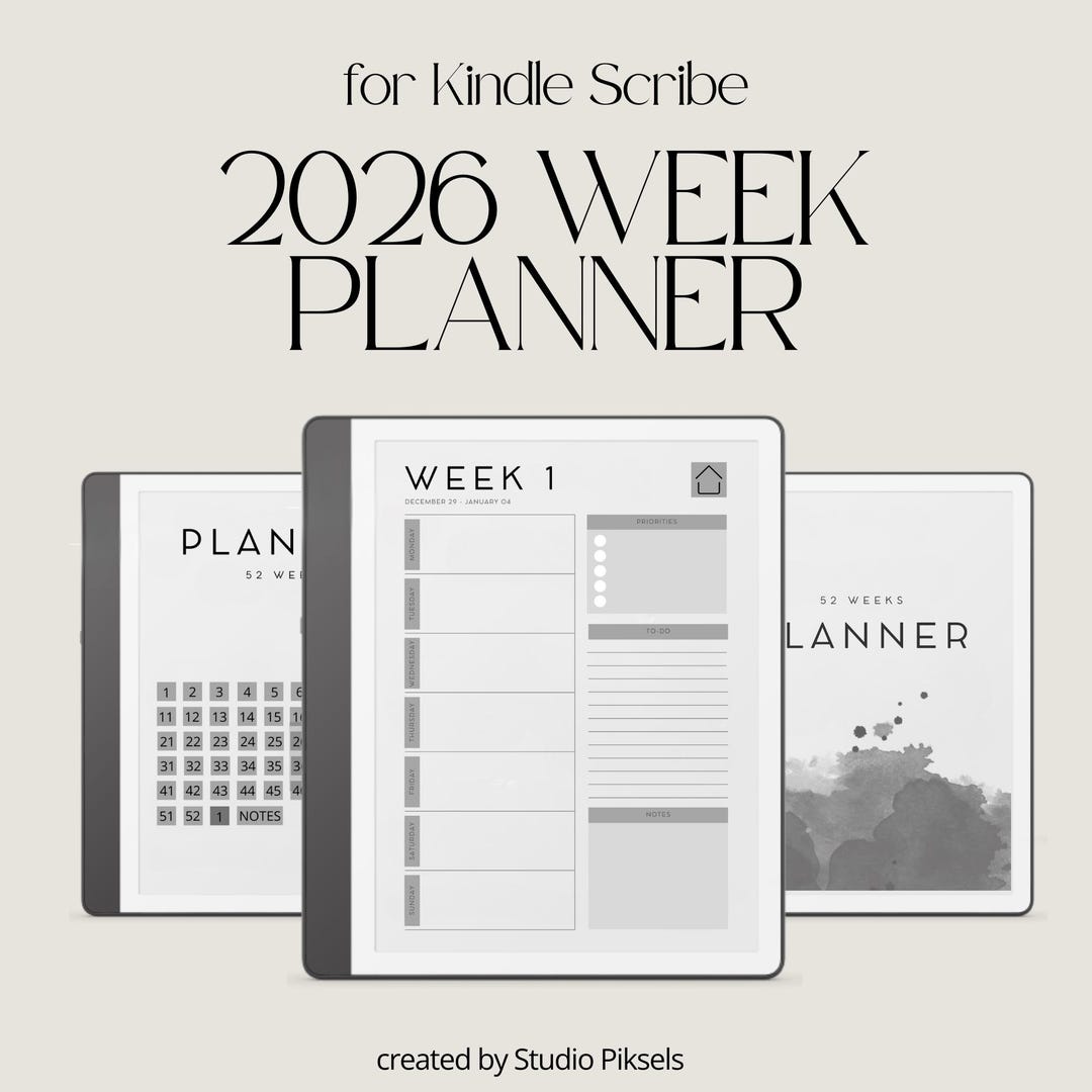 52 Week Planner for Remarkable Paper Pro: Weekly 2026 Planner With Full ...