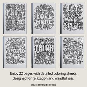Mindful Coloring Book for Remarkable 2, Digital Adult Coloring Book ...