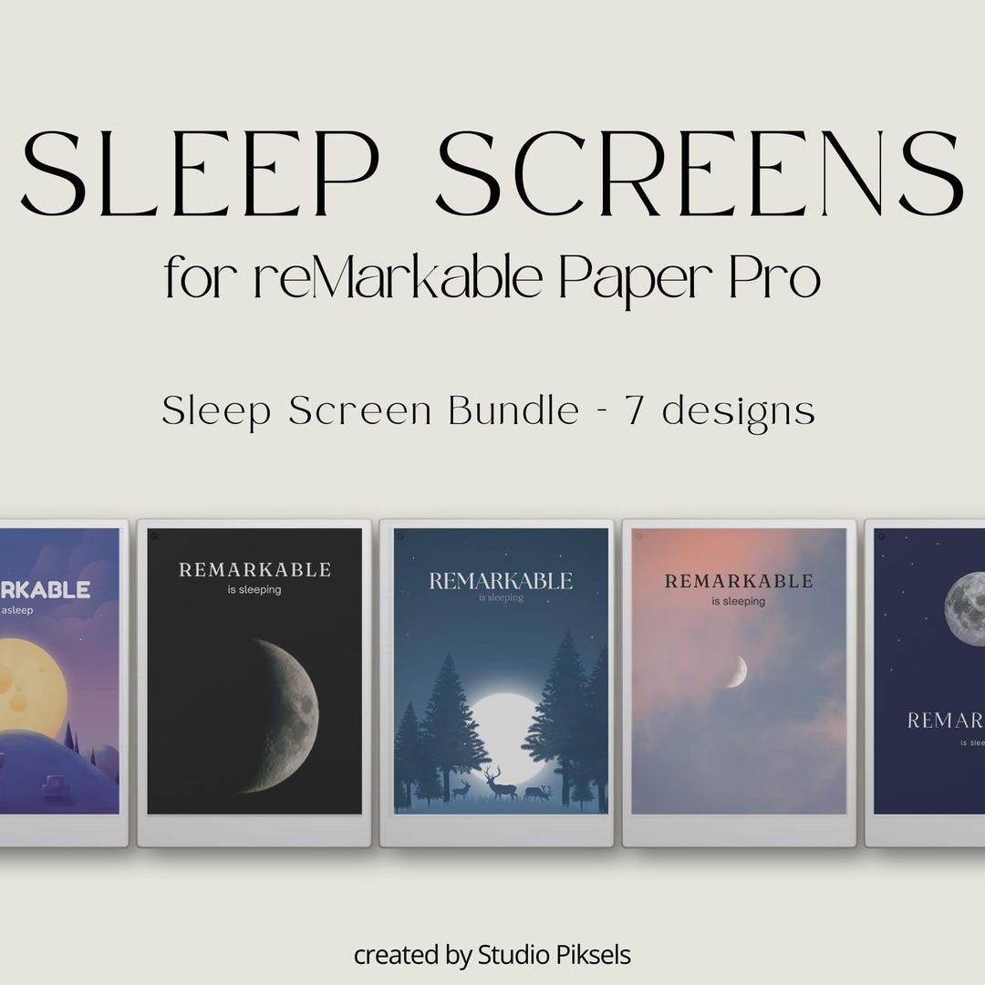 Sleep Screen Bundle for Remarkable Paper Pro With Night Sky, Cover for ...