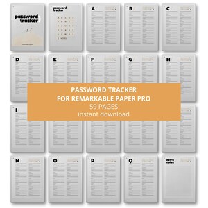 Password Tracker for Remarkable Paper Pro, Eink Password Manager ...