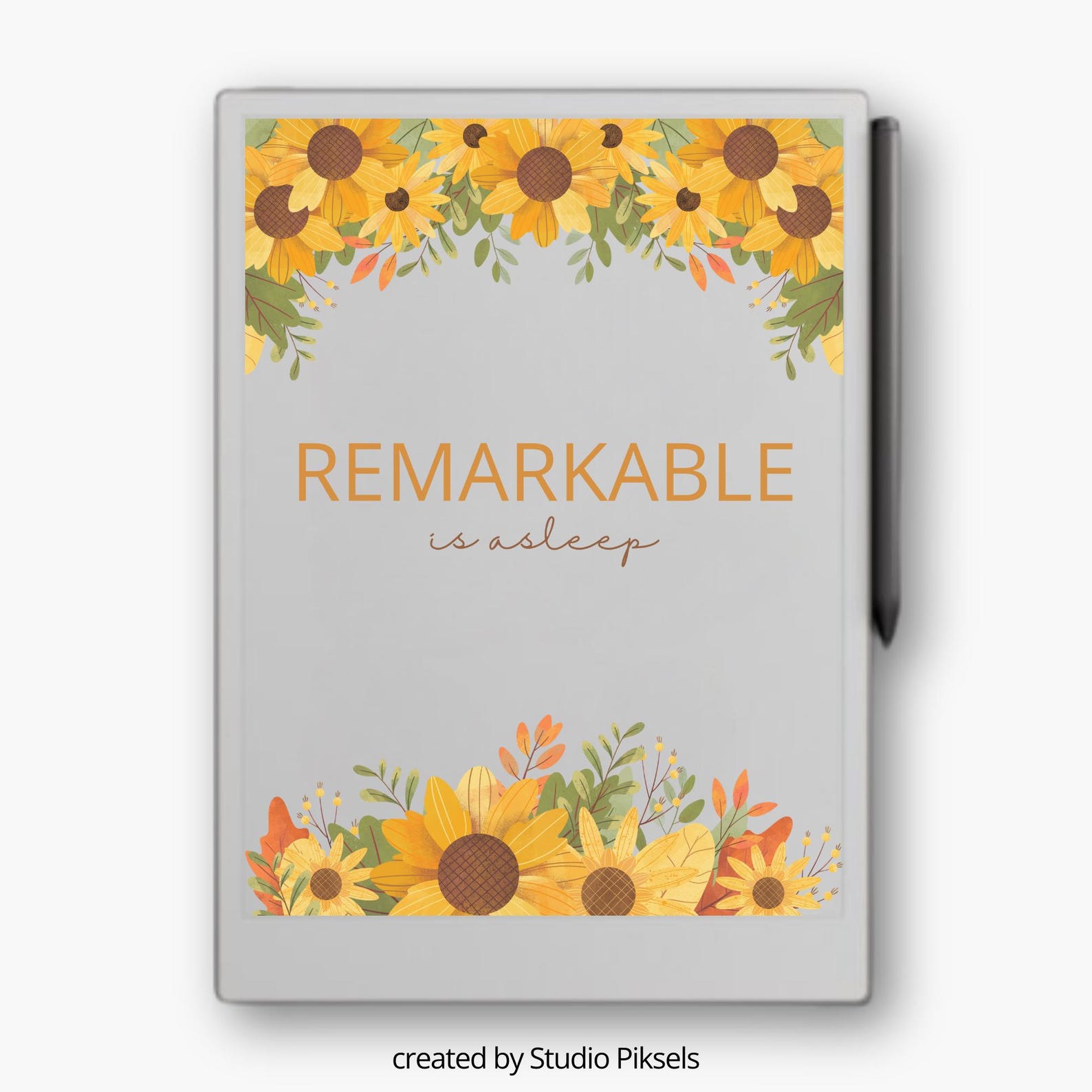 Sleep Screen for Remarkable Paper Pro With Sunflower Design, Cover for ...
