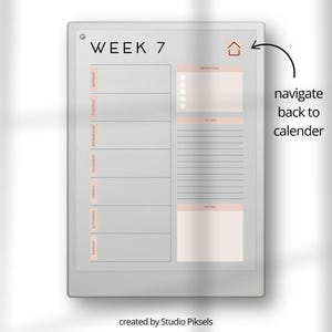 Undated Planner for Remarkable Paper Pro, Digital Hyperlinked Personal ...